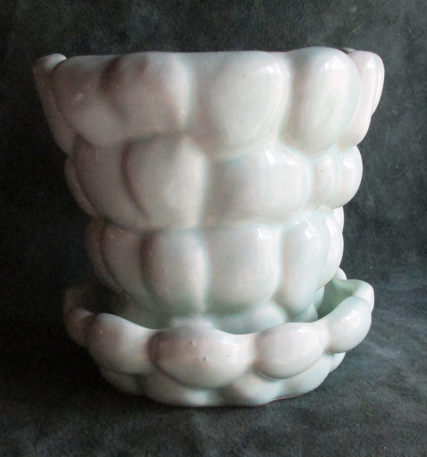 Art Pottery Early Signed McCoy Flower Pot & Separate Saucer in Pale ...