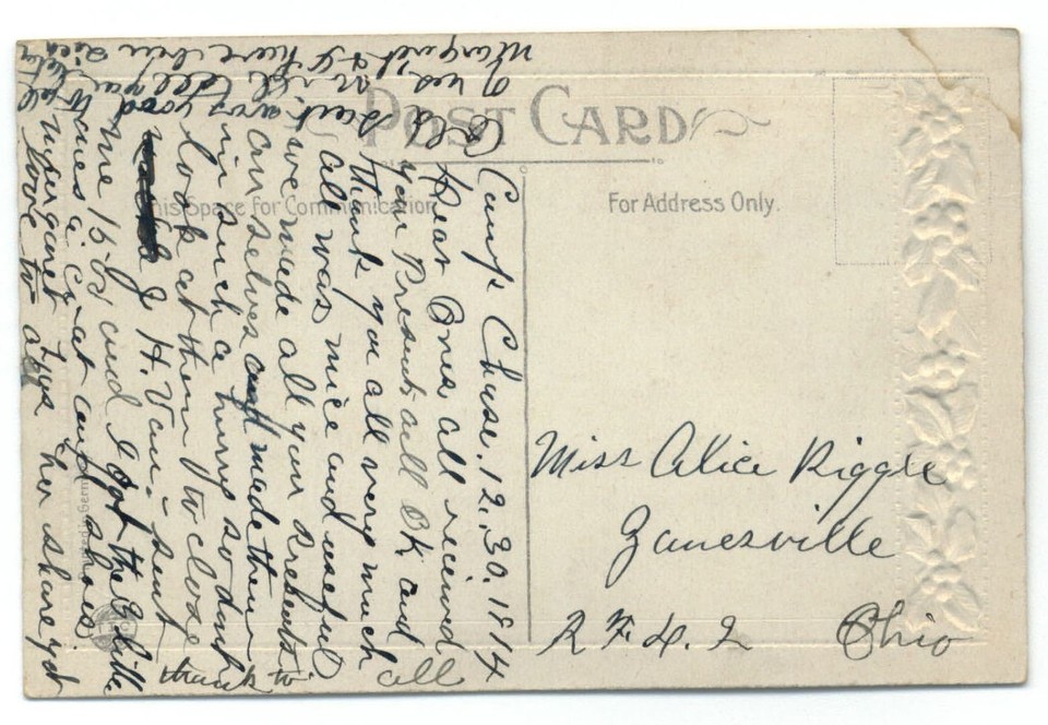 New Year ~ FOLDOUT ~ bell holly ~ 1914 novelty bow ~ Alice Riggle ...