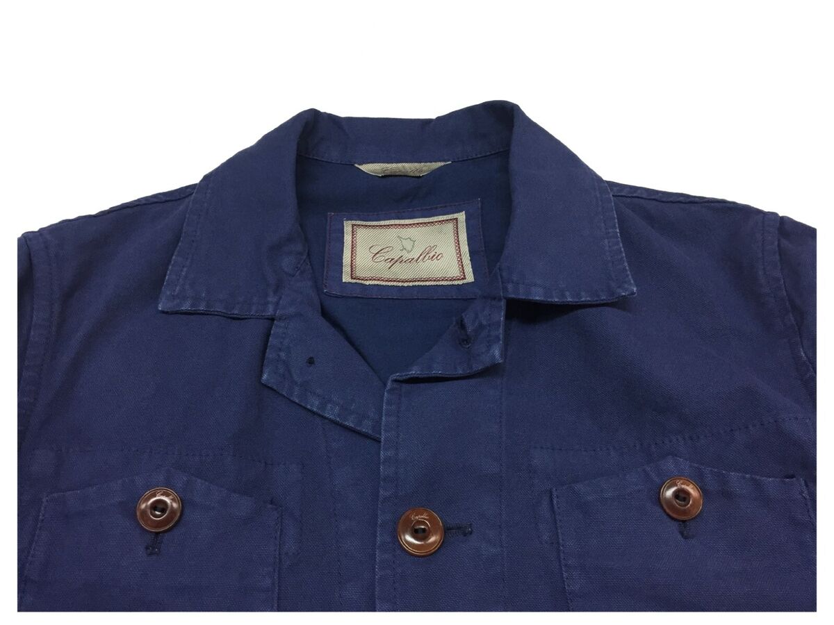 Capalbio Men's Unlined Blue Jacket Art 536 T35 100% Cotton Capalbio Men's Unlined Blue Jacket Art 536 T35 100% Cotton