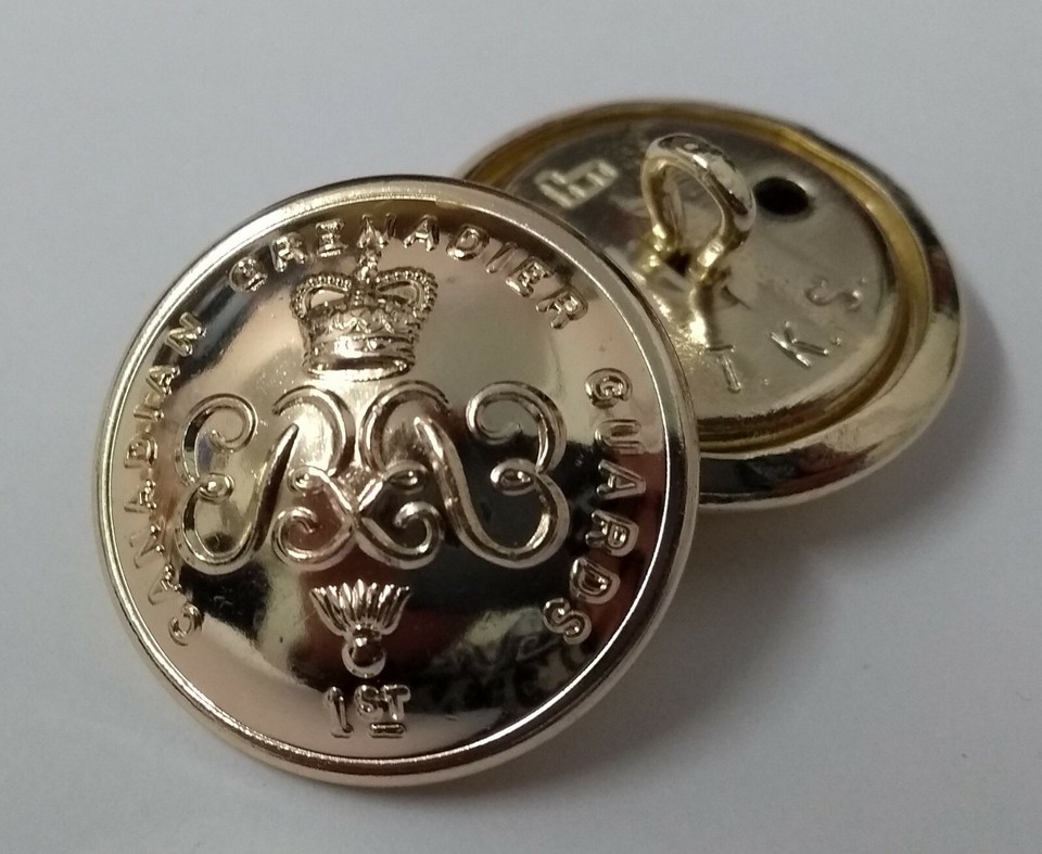 Genuine Canadian Army 1st Grenadier Guards 25mm Large Dress Buttons x ...