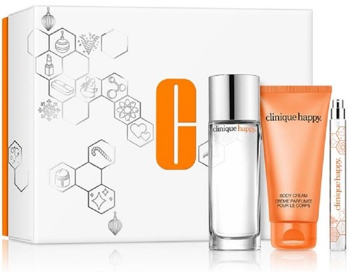 Clinique HAPPY Perfume Spray Body Cream & Travel Size Spray Gift ...