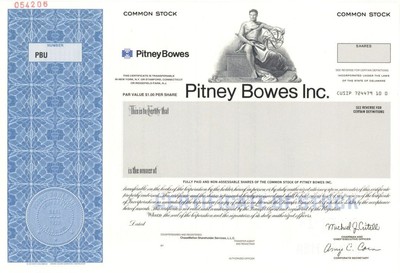 Pitney Bowes Inc. - Specimen Stock Certificate - Specimen Stocks & Bonds | eBay