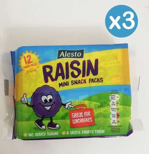 Alesto Raisins Mini Snack Packs No Added Sugar - Kids Lunch Box Snack ...
