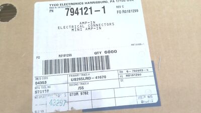 TE CONNECTIVITY TYCO 794121-1 CONNECTOR CONTACT, MALE, MINI AMP-IN (LOT ...