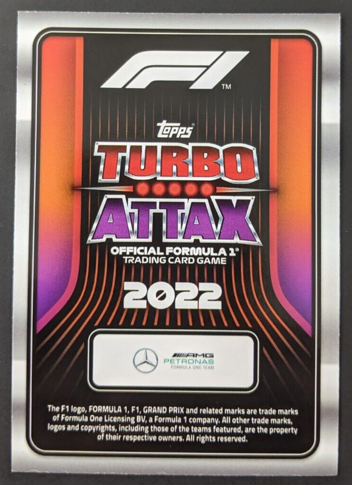 Lewis Hamilton #133 Stat 2022 Topps Turbo Attax F1 Foil Formula 1 Card ...
