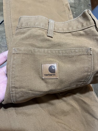 Carhartt Pants Mens 33x36 Brown Relaxed Carpenter Hammer Loop Workwear ...