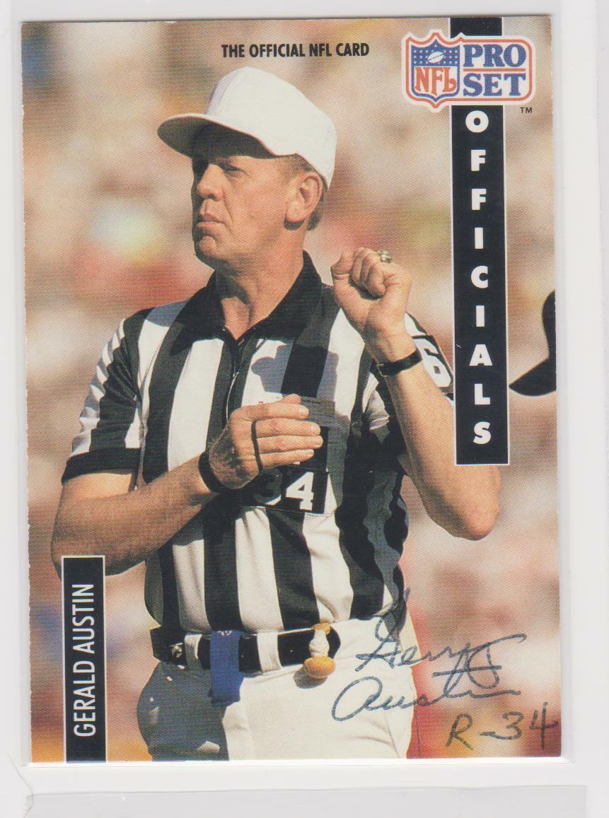 GERALD AUSTIN NFL REFEREE 1991 PROSET #356 AUTOGRAPHED CARD | eBay