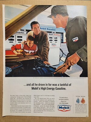 Vintage 1964 Mobil Gas Gasoline Oil High Energy Print Ad Advertisement ...