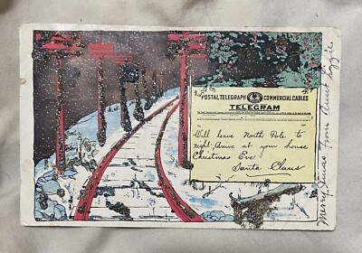 Vintage UDB Postcard Christmas Telegram From Santa Claus Railroad ...