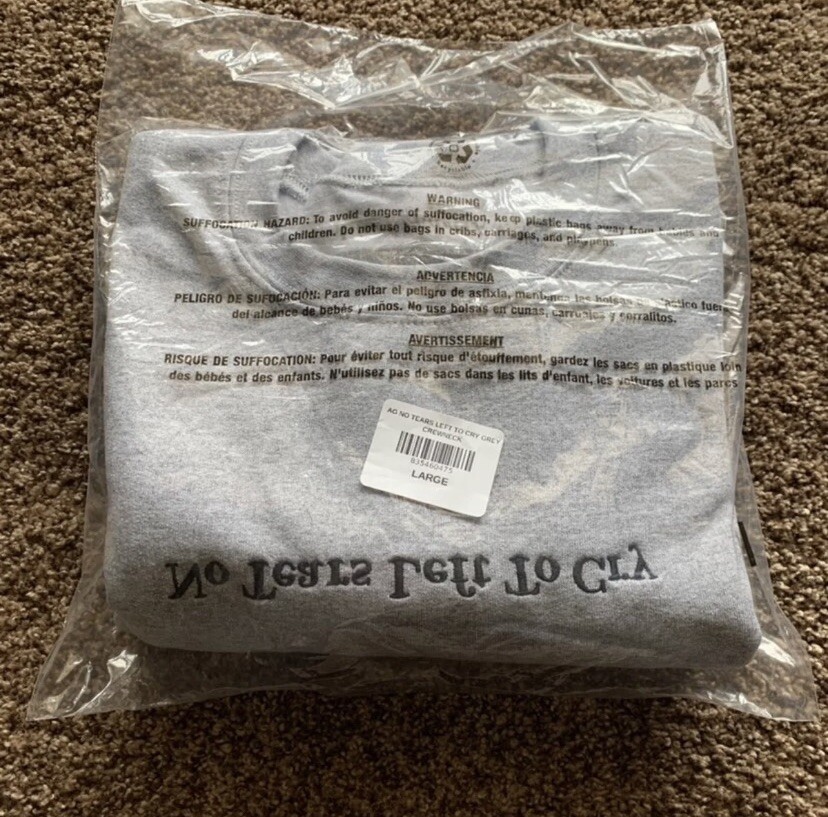 NEW Size Large Ariana Grande No Tears Left To Cry Crewneck Sweatshirt ...