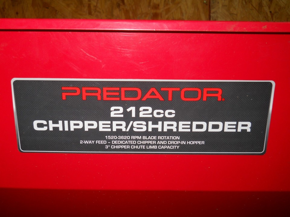 PREDATOR 6.5 HP (212cc) Chipper Shredder ~ Local Pick-up ONLY. | eBay