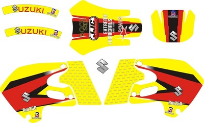 Graphics for 1999 2000 Suzuki RM 250 RM 125 Decals Shrouds Rear fender ...