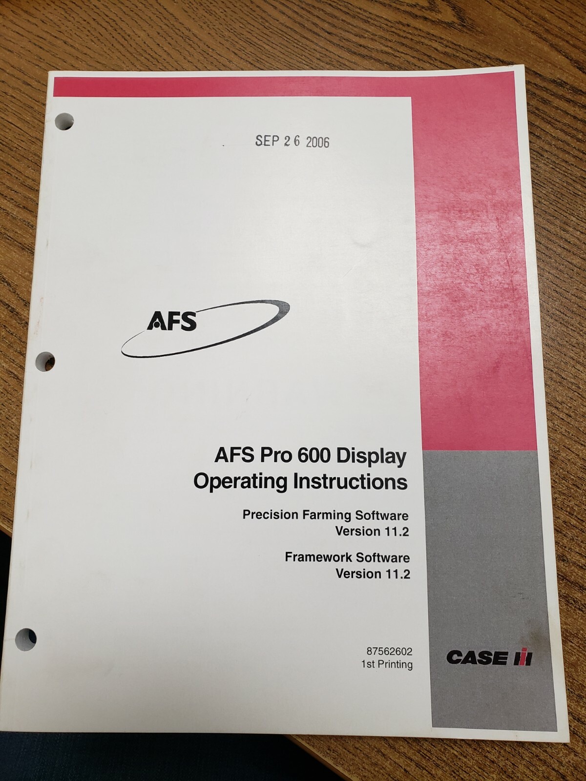 AFS PRO 600 DISPLAY OPERATING INSTRUCTIONS SOFTWARE VERSION 11.2 | eBay