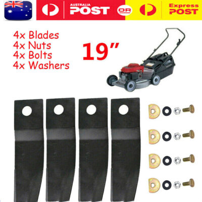 4 PCS For 19" Honda HRU19R HRU19D HRU194/195/196/197 Lawn Mower Blades ...