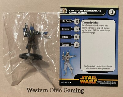 Star Wars Miniatures Chagrian Mercenary Commander #43/60 NEW Revenge of ...