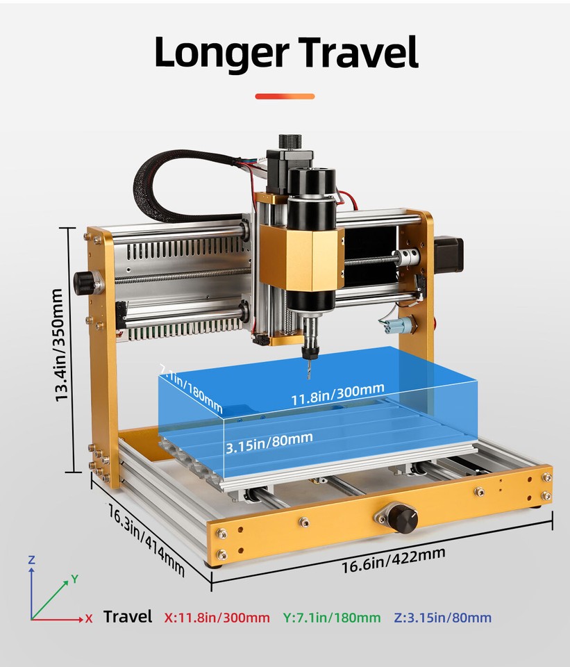 CNC 3018 Pro Max 500W Router Milling Drill Carving Machine Kit For PCB ...