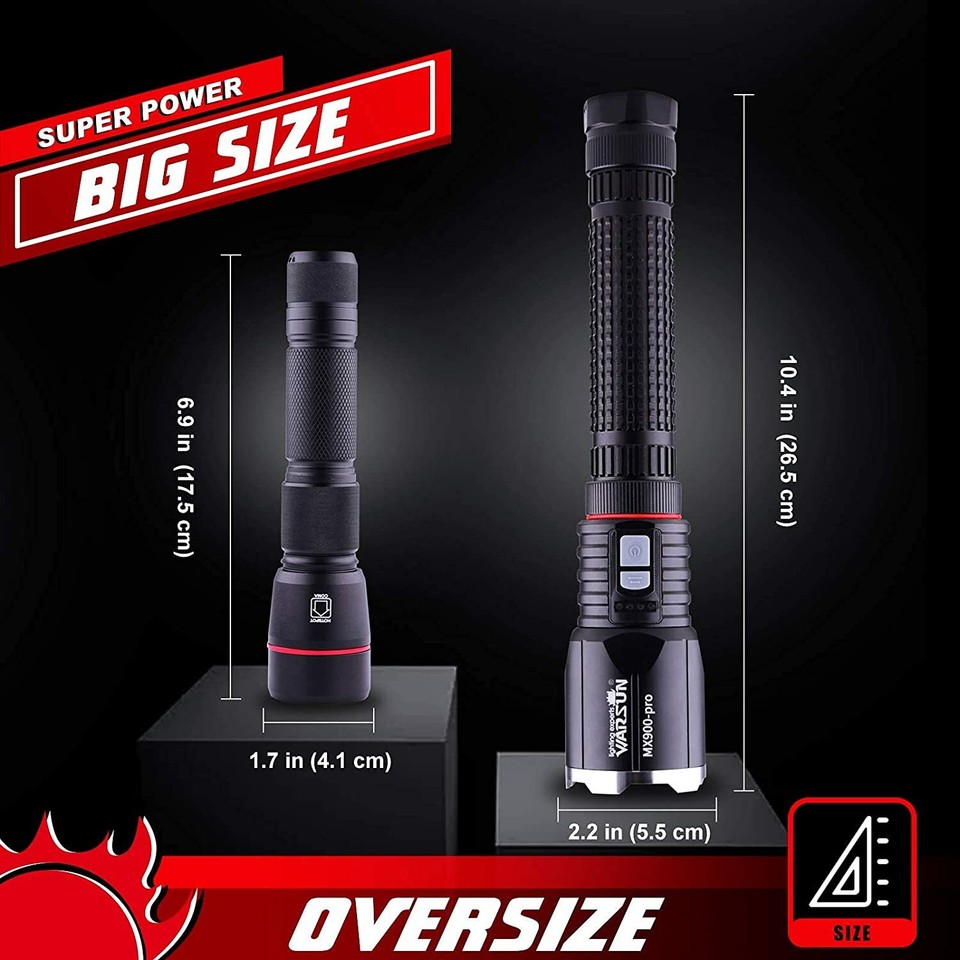 Strongest Rechargeable LED Flashlight Torch Powerbank High Power ...