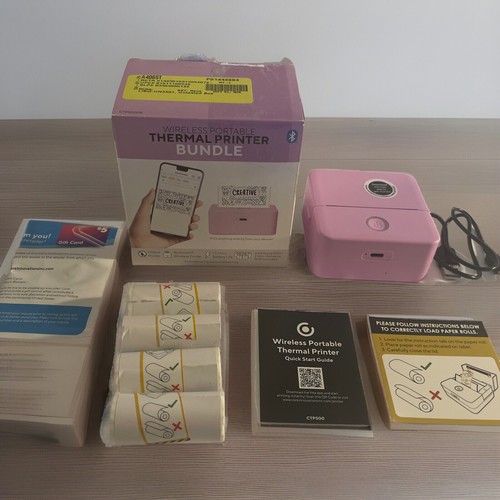 Pink CORE Innovations Wireless Portable Thermal Printer Bundle + 5 Pack ...