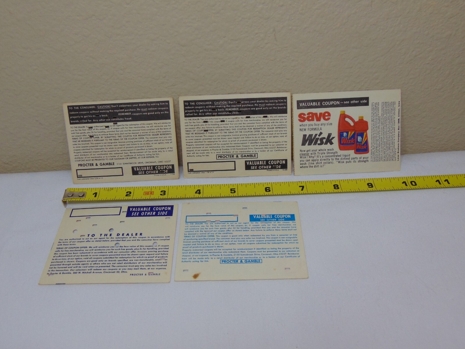 5 VINTAGE PROCTOR & GAMBLE COUPONS KEY PUNCH 1960'S LOT BIZ TIDE IVORY ...