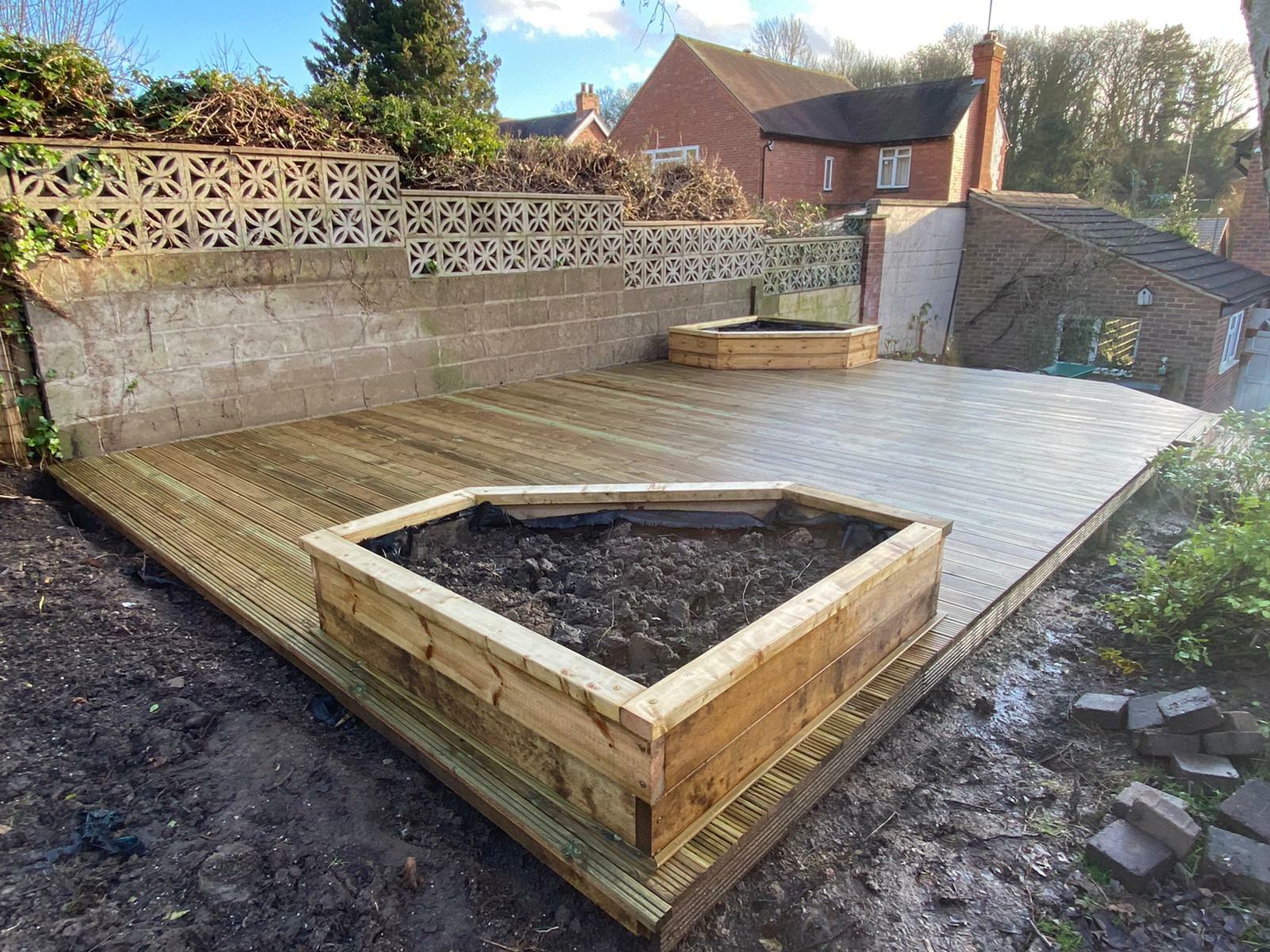 2.4m x 2.4m Tanalised Decking Kit including frame and fixings (Not ...