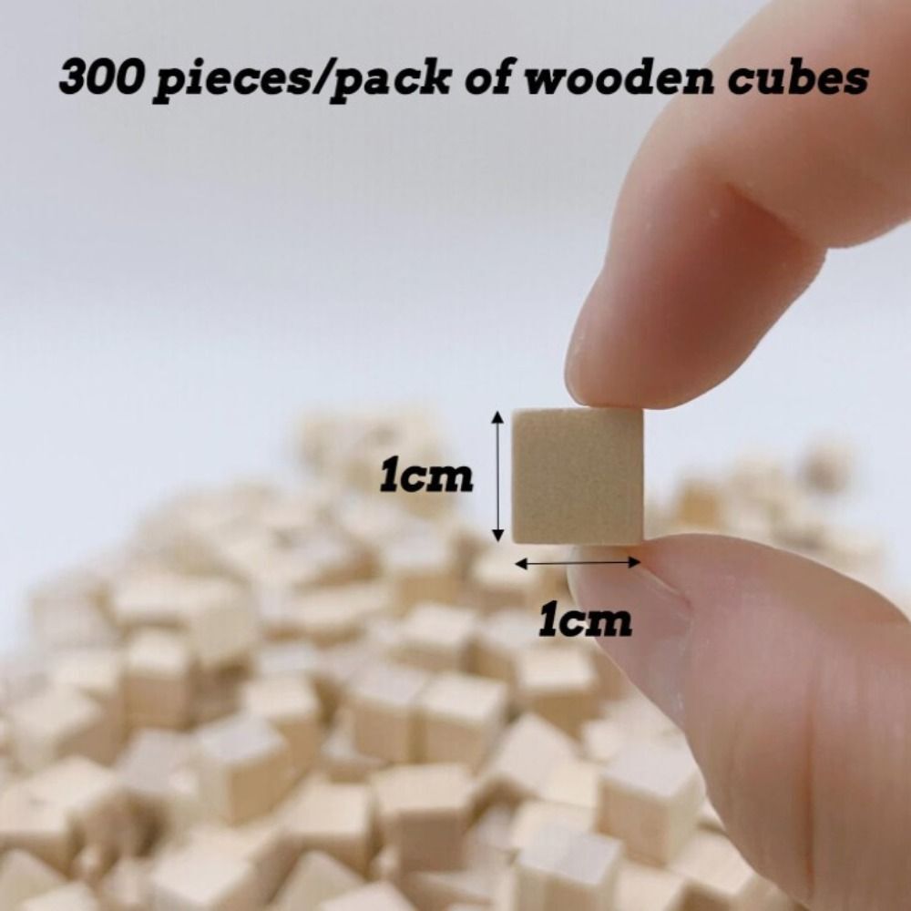 300pcs Square Wooden Blocks 1cm Wood Square Blocks for Puzzle Making | eBay
