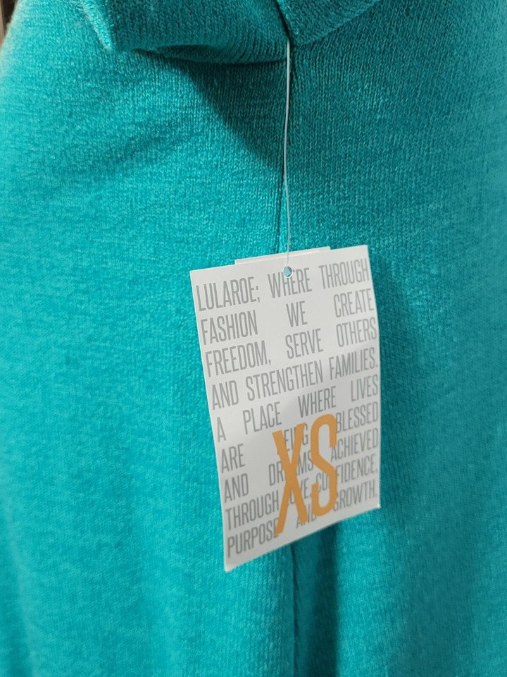 Lularoe Sarah Teal Solid Green Long Sweater Cardigan Duster Sz XS NEW ...