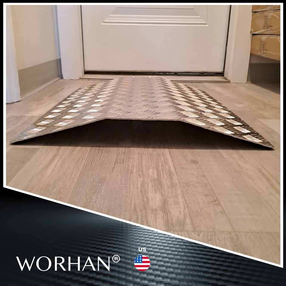 WORHAN® Rigid Threshold Ramp for Wheelchair Loading Platform Anodized ...