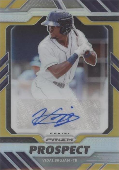 2020 Panini Prizm - Prospect Signatures Vidal Brujan #PS-VB Gold Prizm ...