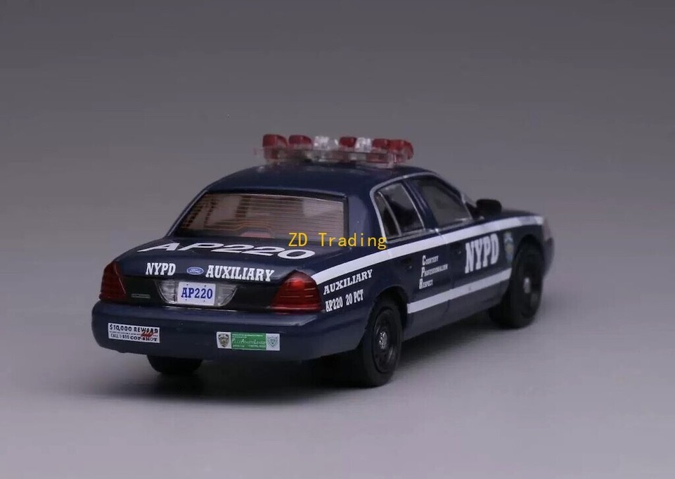 ZD 1:64 596 Police Crown Victoria CV EN114 Sedan Model Diecast Metal ...