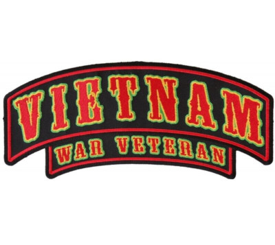 Vietnam War Veteran Large Top Rocker Patch 10" x 4" Biker Vet Sew on ...