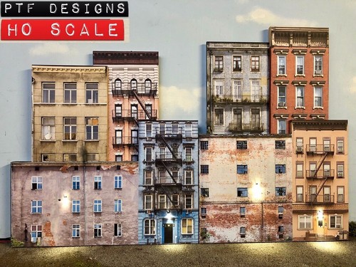 HO Scale Scratch Built UP 3D Collage -8 Apartment Building Flats #1 LED ...