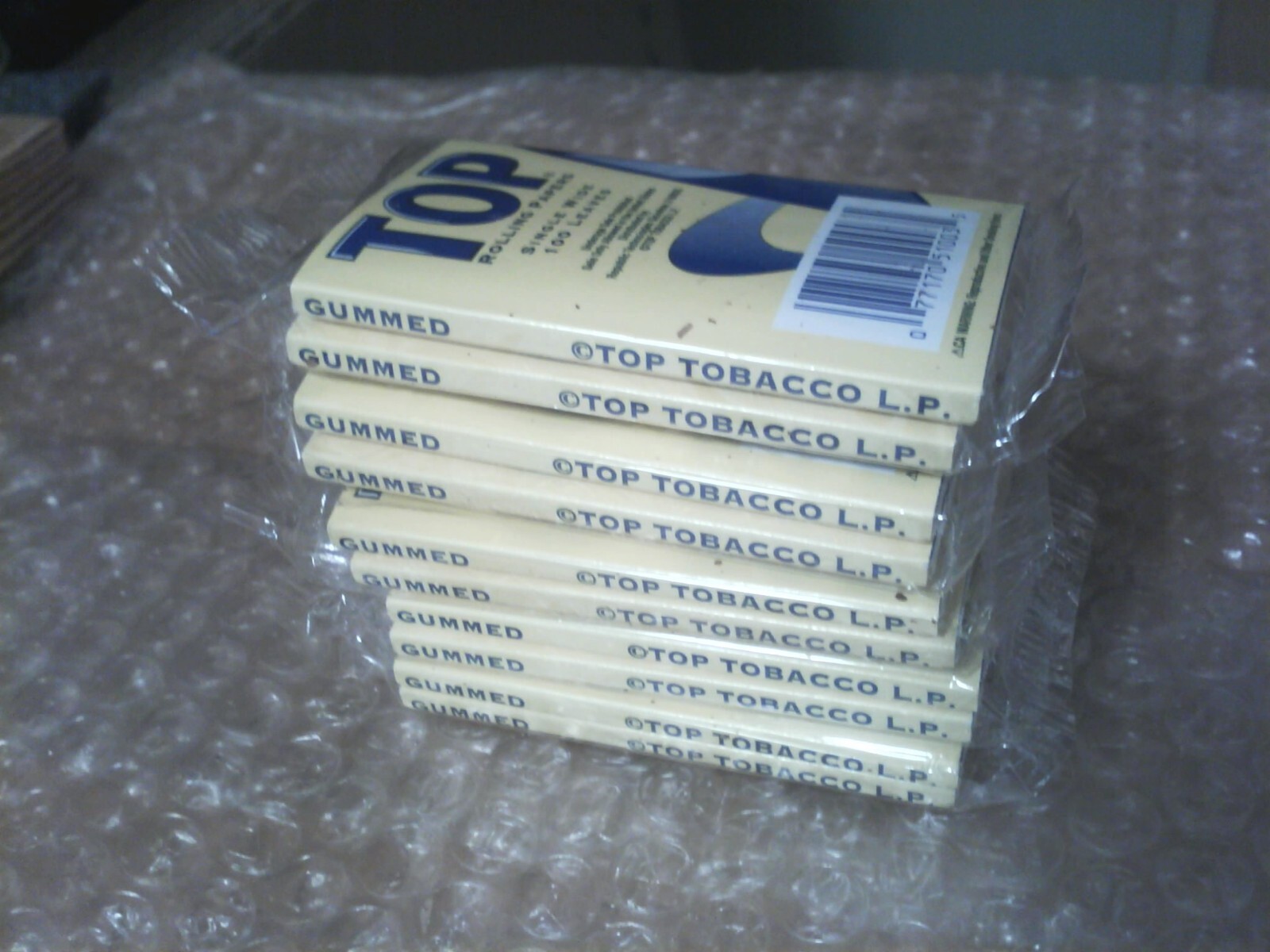 10 PACKS TOP ROLLING PAPERS GUMMED SINGLE WIDE 1,000 TOTAL PAPERS U.S.A ...