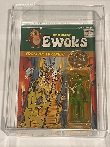 Vintage Star Wars AFA/CAS 85+ DULOK SHAMAN EWOKS TV Cartoon 1985 BACK ...