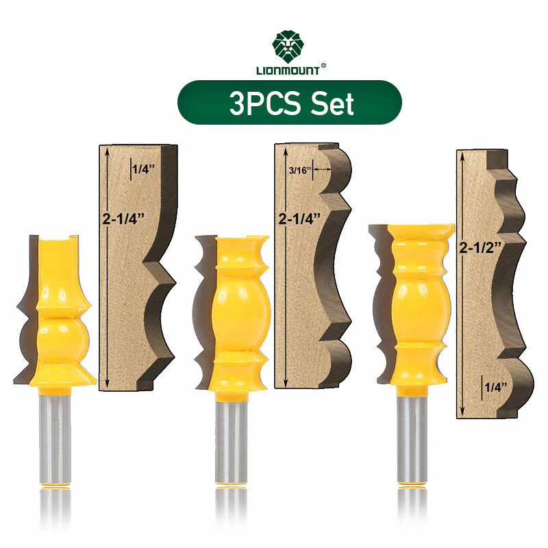 1PC/3PCS Set Crown Molding Router Bit Beautiful Architectural Edge 1/2 ...