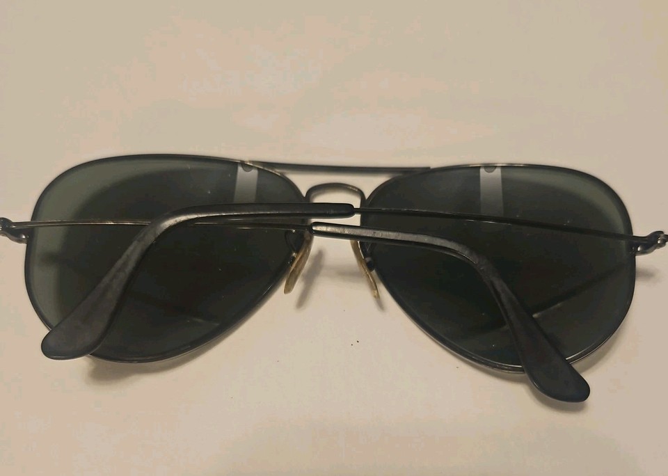 Vintage B&L Mens Ray Ban Aviator Sunglasses w Case ~ Glass Lenses w ...