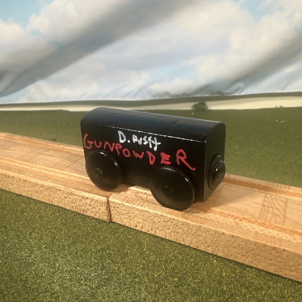 CUSTOM Thomas Wooden Railway D Fusit Gunpowder Wagon Handpainted ...