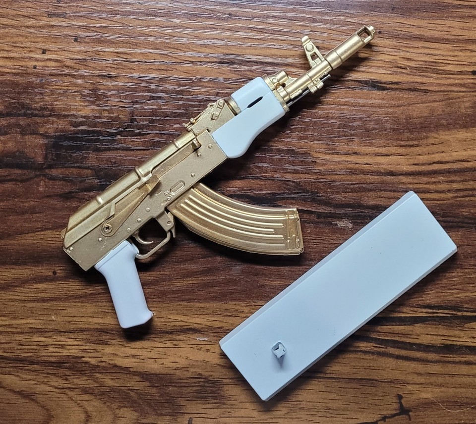 GoatGuns Gold AK74-u Short AK 47 Diecast 1/3 Model Mini Metal Rifle | eBay