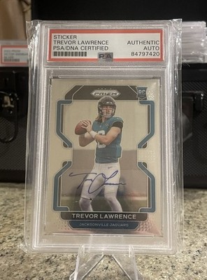 Trevor Lawrence 2021 Prizm Sticker Rookie Auto PSA/DNA Authentic Auto ...