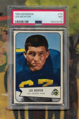 1954 Bowman Les Richter #78 card PSA 7 NM Los Angeles Rams NFL HOF | eBay