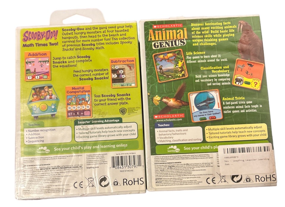Leap Frog Games Scooby Doo and Animal Genius Learning 5-8 Years NEW | eBay