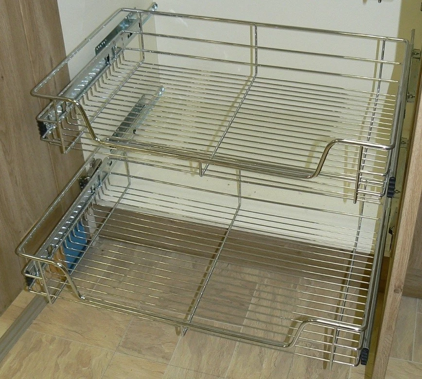 DIY Cupboard Drawer Basket Kitchen Storage Shelf Organizer