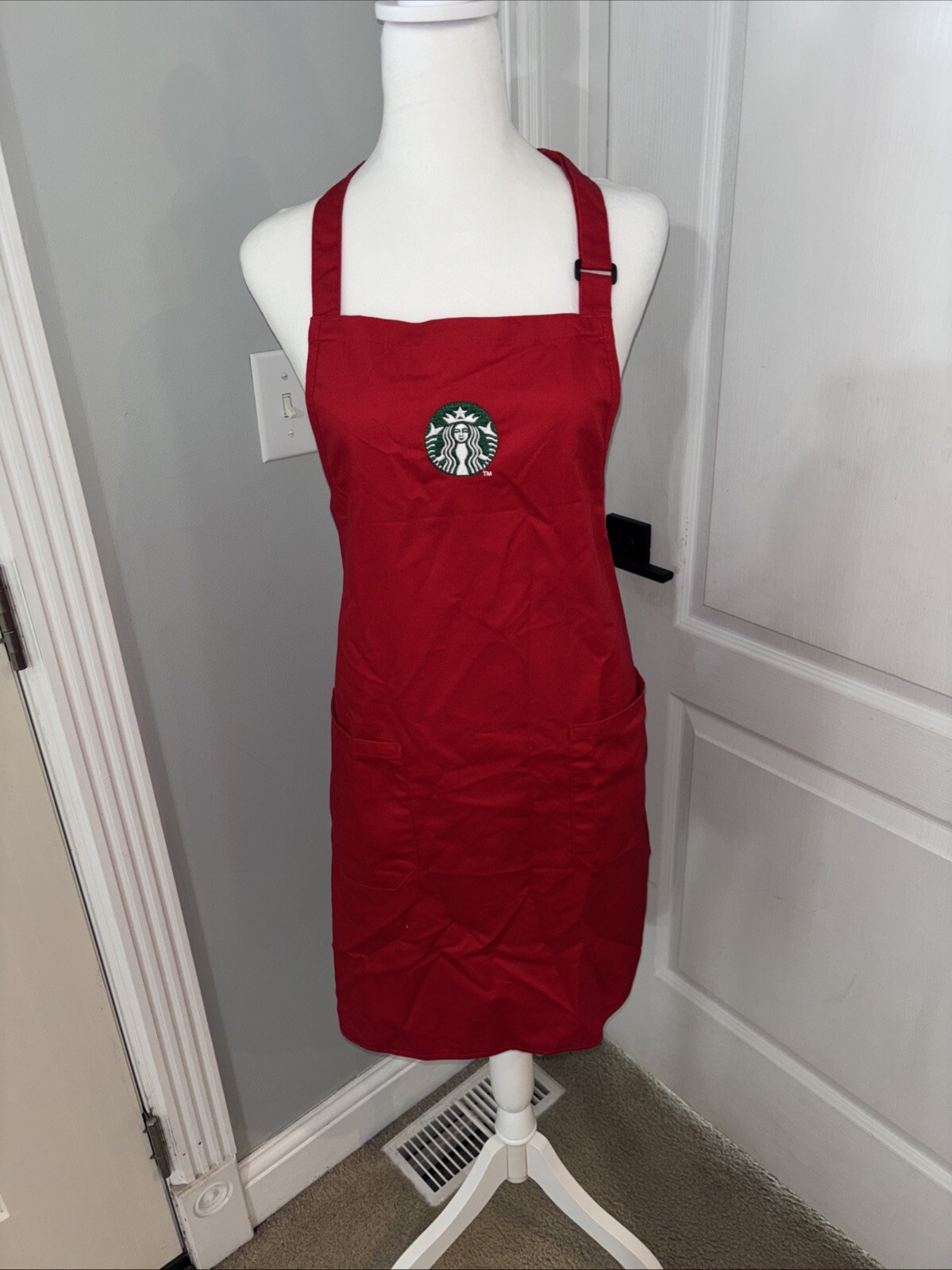 Starbucks Red 2-Pocket Christmas Barista Apron Embroidered Logo ...