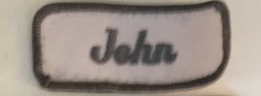 John name tag patch 1-5/8 X 3-5/8 #3221 | eBay
