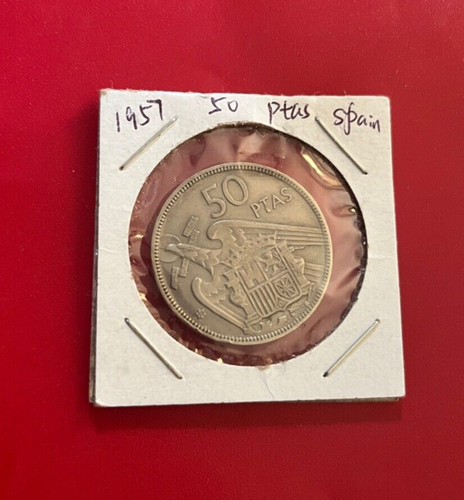 1957 50 PTAS SPAIN COIN - NICE WORLD COIN !!! | eBay
