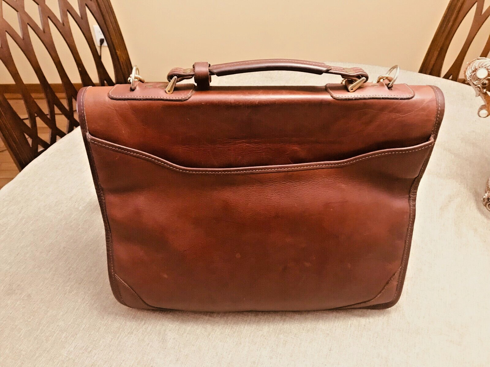 GOKEY/ORVIS Brown Heavy Saddle Leather Briefcase / M… - Gem