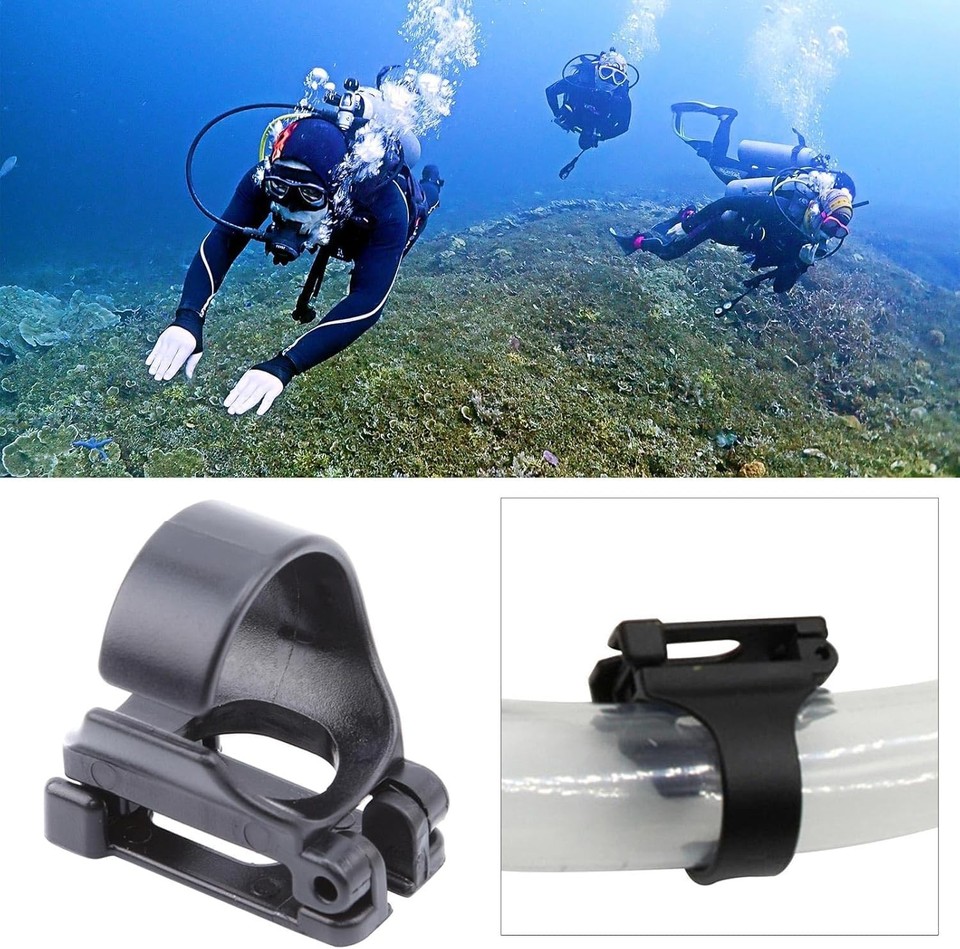 4Pcs Black Diving Snorkel Buckle Dive Gear Scubas Diving Part Pipe ...