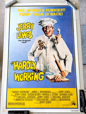 HARDLY WORKING ORIGINAL ROLLED 27x41 MOVIE POSTER 1981 JERRY LEWIS ...