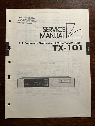 Luxman TX-101 FM Stereo AM Tuner Service Manual Original OEM Genuine ...