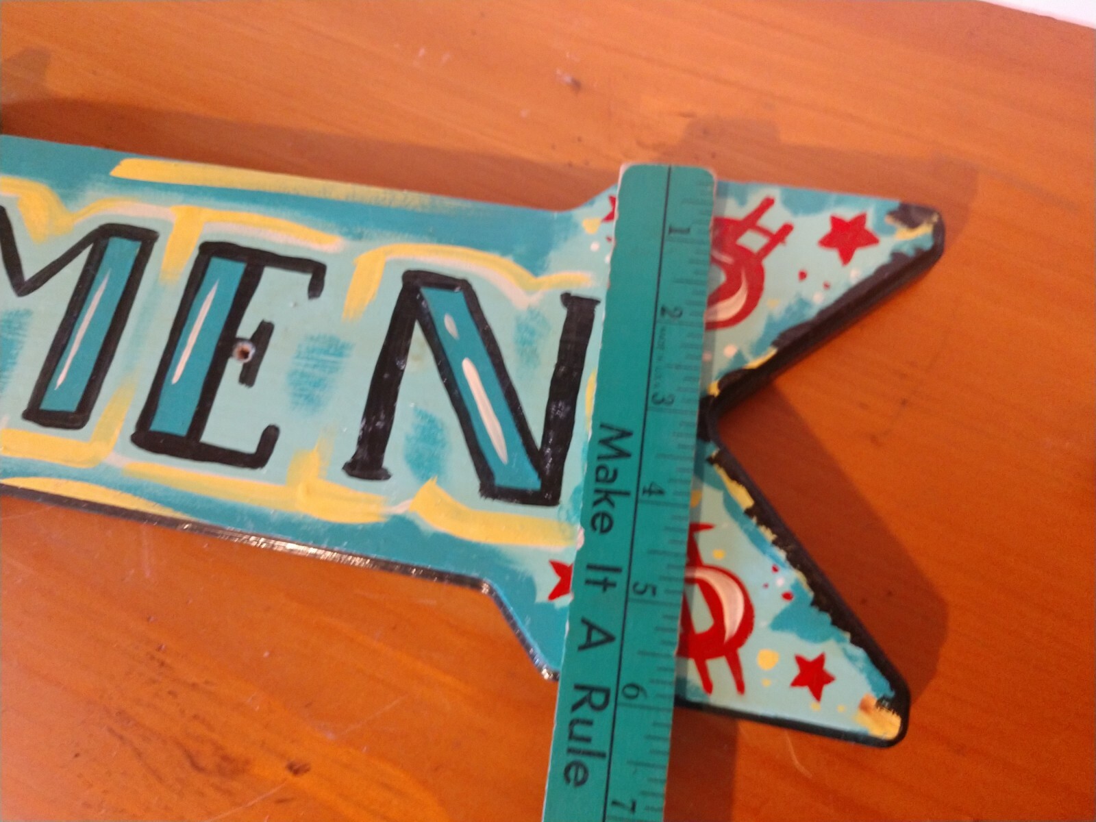 Unique Restroom Bathroom Signs Local Artist Hand Painted Wooden Arrows ...