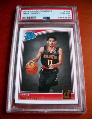 2018-19 Panini Donruss #198 Trae Young ATLANTA HAWKS Rookie Card ~ PSA ...